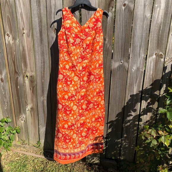 Paradox | Dresses | Paradox Silk Floral Orange Maxi Dress With Side ...